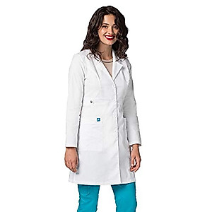 Adar Universal Stretch Lab Coat for Women - 36" Tab-Waist Lab Coat - 3304 - White - M