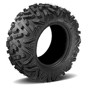 TUFFIOM Set of 4 ATV UTV All-terrain Tires 25x8-12 Front & 25x10-12 Rear, 6 PR, Tubeless