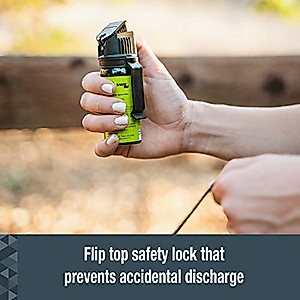 SABRE RED SABRE Protector Dog Spray with Belt Clip, 7 Bursts, Long 15-Foot (4.6-Meter) Range, Humane Dog Attack Deterrent, Maximum Strength Allowed By EPA