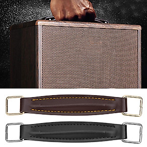 Guitar Amplifier Handle,PU Leather Internal Steel Leather Style Replacement Strap Handle Amp Handle Strap for Guitar Amplifiers Speaker (black)
