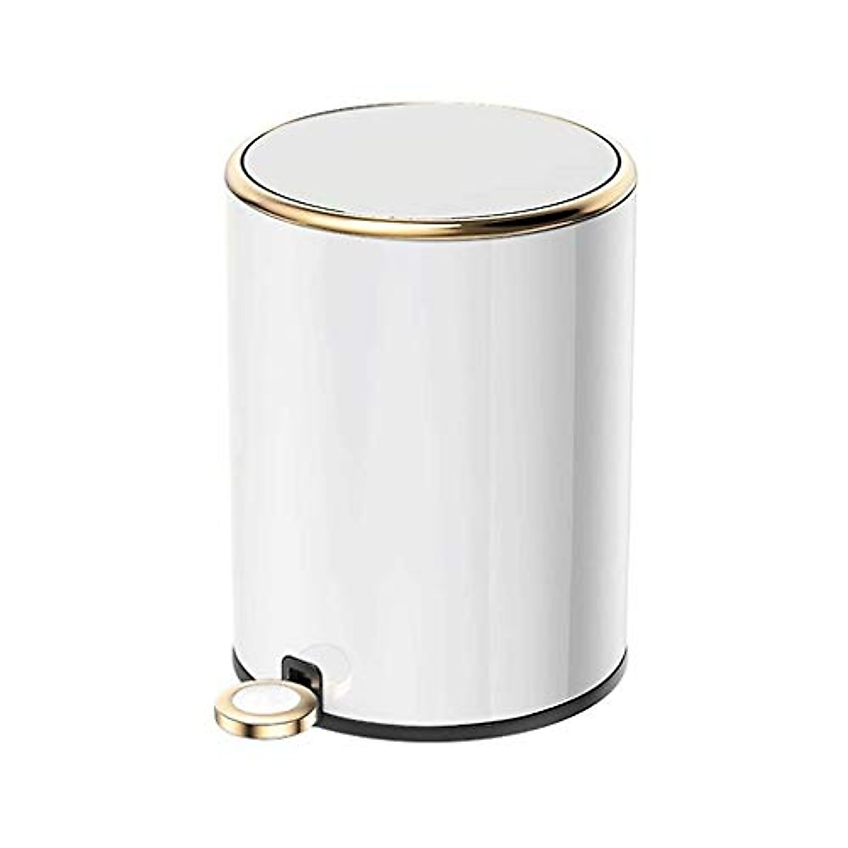 Diandian Indoor Trash Cans Home Zone Stainless Steel Kitchen Trash Can with Round Design and Step Pedal,Removable Plastic Trash Bin Liner Garbage Cans for Kitchen Office Outdoor(White 2.3gallon)