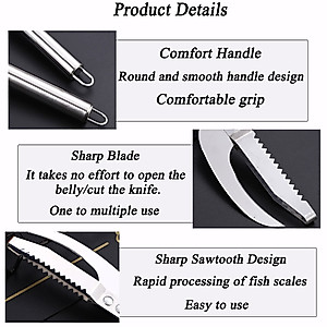 ZLMC Stainless Steel Fish Maw Knife, Multifunction Fish Scale Knife fish scale remover Household Kitchen Fish Scale Tool