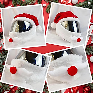 YHNTGB Christmas Santa Motorcycle Helmet Cover Santa Claus Xmas Hat Decoration Accessories Nativity Helmet Cover Motorcycle Skiing Accessories Fun Rides and Gifts for Men & Women