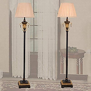 TANGIST Nordic Led Creative Iron Living Room Floor Lamp, Study Bedroom Light Simple Continental Retro Village Light Decorative Floor Lamp, Eye-Caring Vertical Floor Light Modern Style Home Decoration