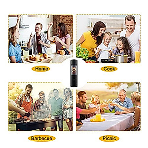 STANFORD Battery Operated Salt and Pepper shaker in one, Electric Pepper Grinder, Battery Operated Pepper Grinde, One Handed Automatic Operation with Adjustable Coarseness Mill, Black