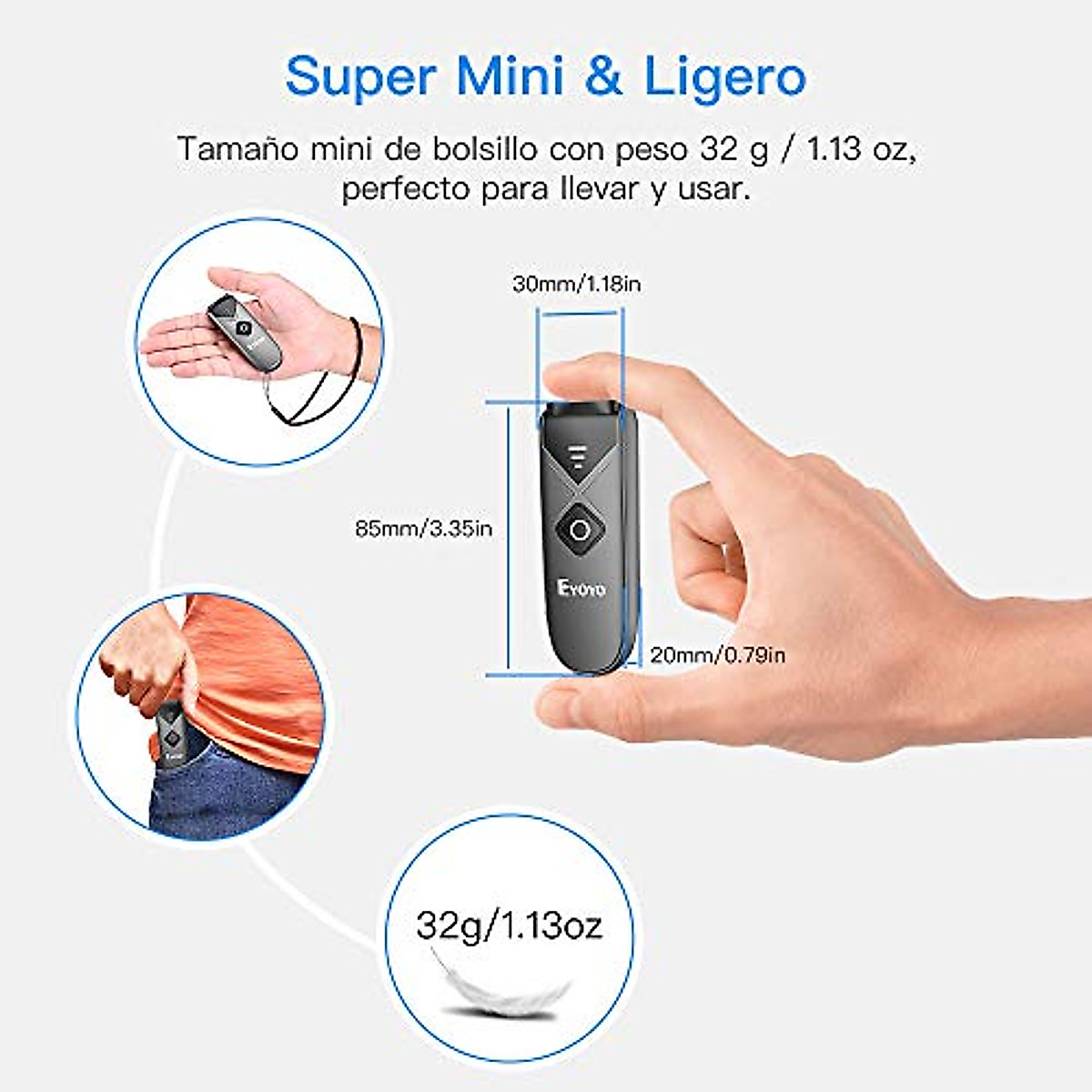 Eyoyo Barcode Scanner, Mini Portable Barcode Reader with USB Wired 2.4G Wireless Connection 1D 2D QR PDF417 Data Matrix Image Scanner
