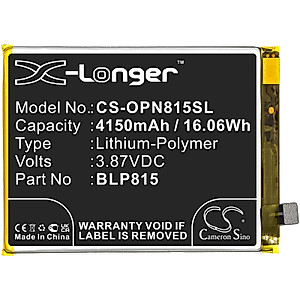 Tingen 4150mAh Battery Replacement for BE2025 BE2028 Nord N10 5G BE2029 BE2026 BLP815 (3.87V)