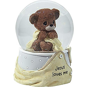 Precious Moments 203108 Jesus Loves Resin/Glass Snow Globe Musical, Multicolor