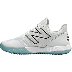 New Balance Men's FuelCell 4040 V6 Turf-Trainer Baseball Shoe, White/Black, 12