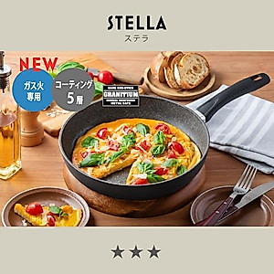 Ballarini Z1027-901 Stella Frying Pan, 7.9 inches (20 cm), Made in Italy, Granitium, 5-Layer Coating for Gas Frying Pot, (Official Japanese Product)