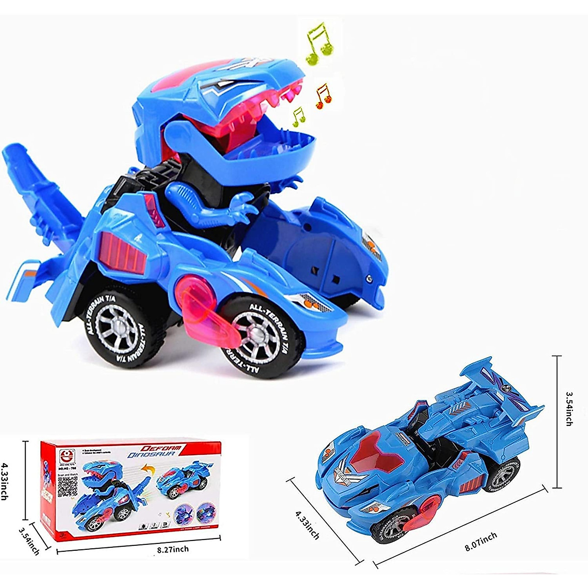 Transformer Toys for 3 4 5 Year Old Boys, Dinosaur Toys for 3-6 Year Old Boys Toys Dinosaurs Toy Car，Christmas Birthday，Dino Toy Cars Birthday Gifts for Toddlers Boys Girls