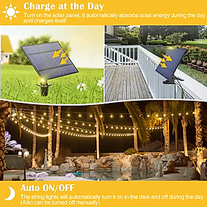 ZJOJO Solar String Lights Outdoor Waterproof 100FT(50FT*2Pack), Solar Lights Outdoor with 30+2 Shatterproof Bulbs IP65, Patio Lights Solar Powered &USB Port, LED String Solar Lights for Outside Decor