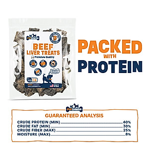 PUPDAWGS Hickory Smoked Flavor Beef Liver Treats, 1lb - All-Natural Dehydrated Dog Treats - Nutritious Training Treats for Dogs Made in USA