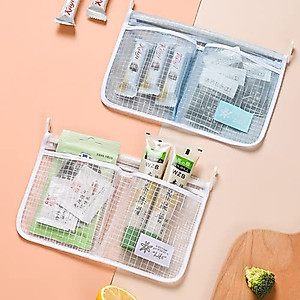 ThreeFourIU Refrigerator Door Organizer Set, Fridge Hanging Mesh Bag for Kitchen Storage Bag, Household Sundries Sorting Bag Used to Refrigerator Side Door, Only for Small Objects Containers, 4 Packs