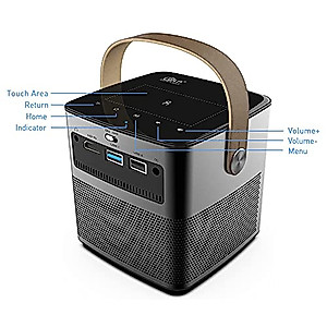 Thick Support 4K 3D Home Theater Projector 1080p Video Game Proyector Beamer with 12000 mAh Battery