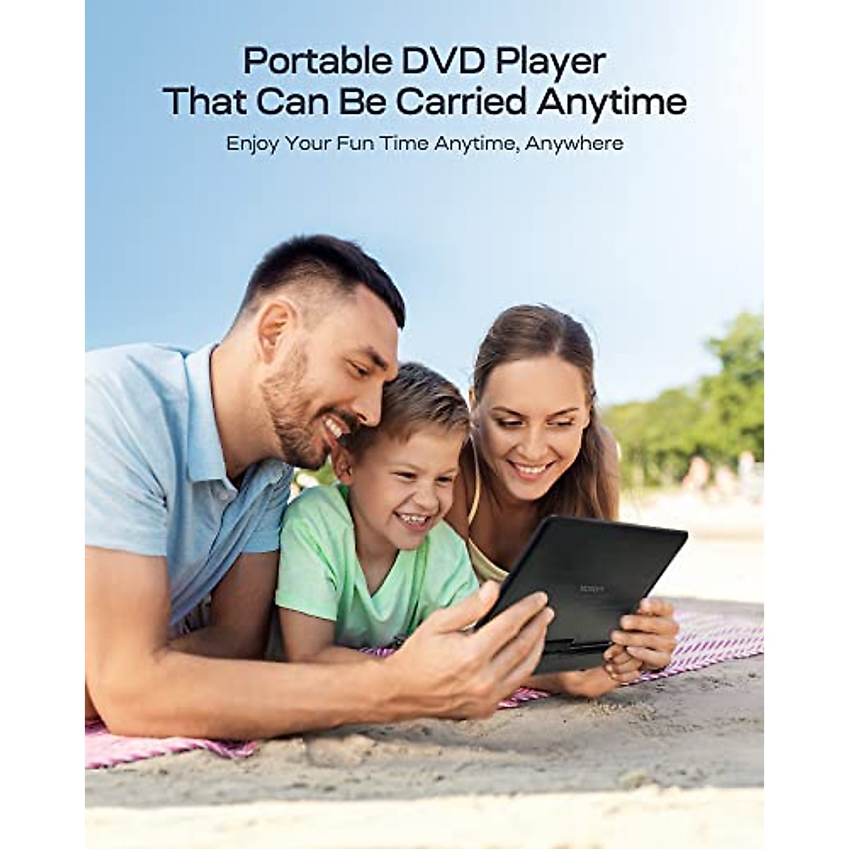 YOTON 9.5" Portable DVD Player for Kids and Car, 7.5" Swivel HD Screen with 4-6 Hours Built-in Battery, Support Sync Screen to TV, Support SD Card/USB/Multiple Disc Formats