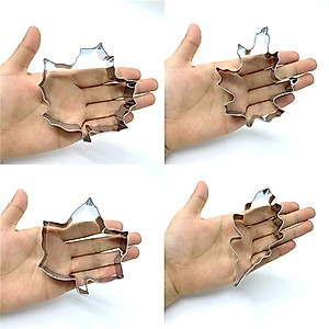 LILIAO Leaf Cookie Cutter Set - 7 Pieces - Maple Leaf, Rose Leaf, Ivy Leaf, Oak Leaf - Stainless Steel