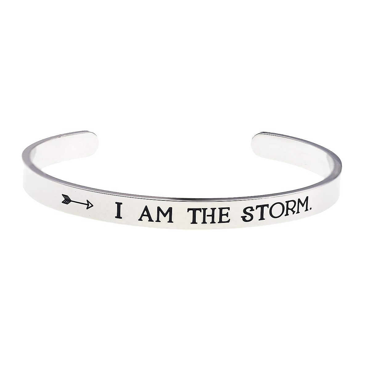LParkin I AM THE STORM Inspirational Bracelets for Women Empowering Jewelry Motivating Cancer Survivor Gift (Cuff)