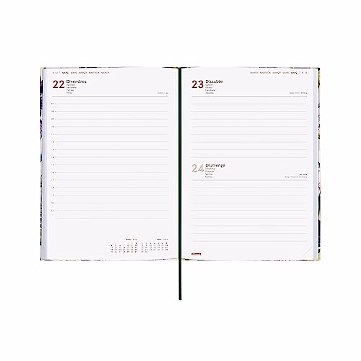 Finocam - Planner 2024 Dynamic Berlin 1 Day Page January 2024 - December 2024 (12 Months) Poppy Catalan