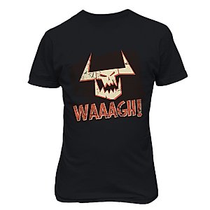 RIVEBELLA New Graphic Shirt Waaagh Grunge Style Novelty Tee Warhammer Men's T-Shirt (Black, L)