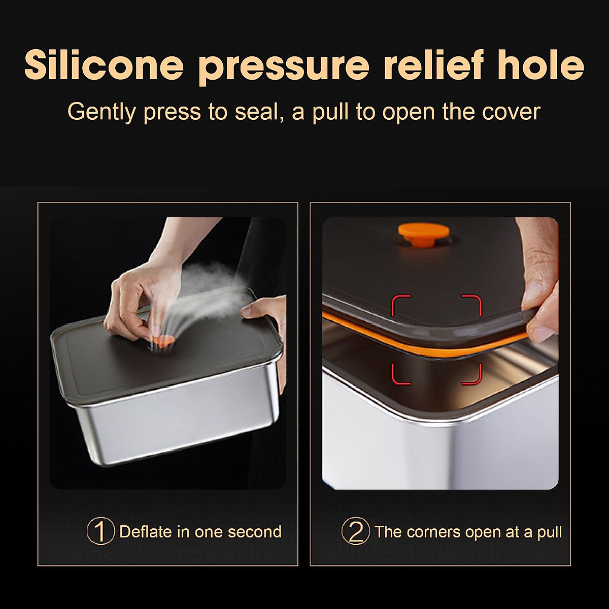 Stainless Steel Containers With Lids, Stainless Steel Food Containers, Food Storage Container, Metal Leak Proof Food Container Box Adult Box for Home (500ml)