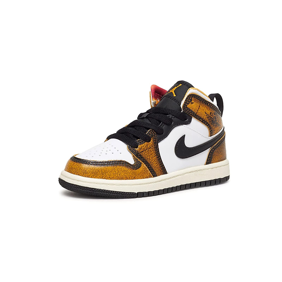 Little Kid's Jordan 1 Mid SE Wear Away Black/Taxi-White-Sail (DQ8419 071) - 13