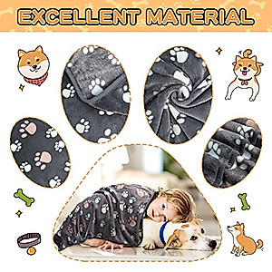 1 Pack 3 Blankets for Dogs Blankets for Large Dogs Medium Dog Blanket Super Soft Fluffy Premium Fleece Pet Blanket Flannel Throw for Dog Puppy Cat Paw Blanket，Gray，41x31inch