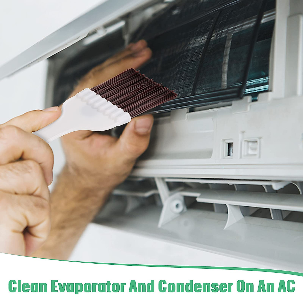 Fcr6 Fin Comb Plastic Colored Fin Coil Comb Straightener Condenser Coil Fin Comb and Air Conditioner Condenser Brush for Evaporator Condenser Coil, 6 Fin Comb on a Ring Handle 12 Different Fin Spacing