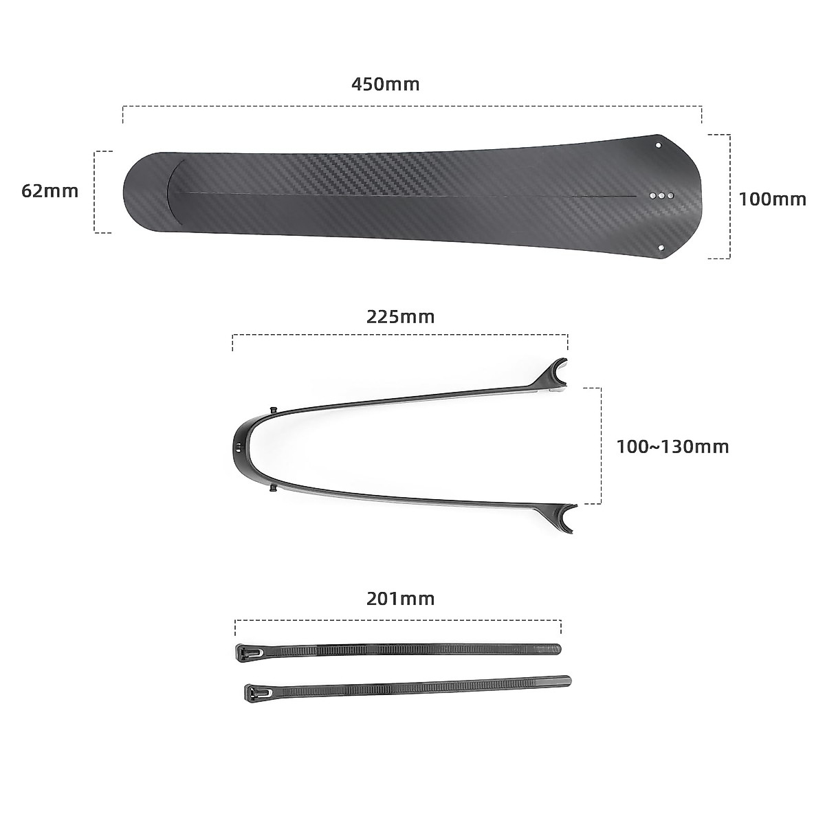 NELboNs Bike Fender Adjustable for Road Mountain Bike Tire Rear Mud Guard Fender Foldable and Light Weight