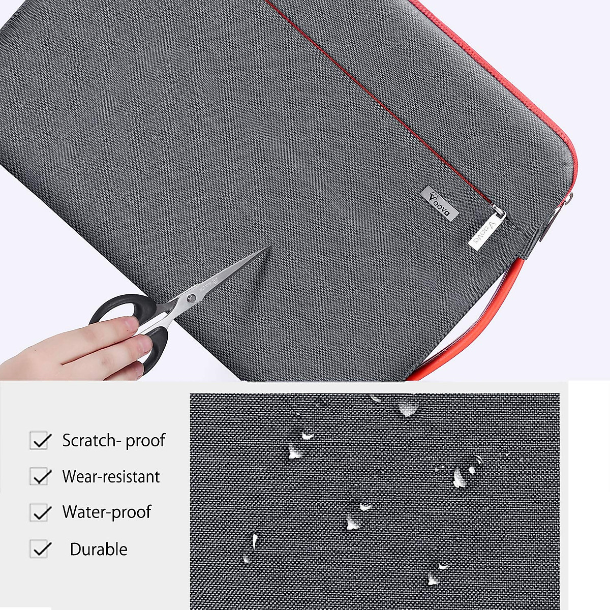 Voova 13 Inch Laptop Sleeve Case Compatible with MacBook Air/MacBook Pro 13 M2/M1,13.5 Surface Laptop 5/4,XPS 13 Chromebook,iPad Pro 12.9,360°Protective Computer Bag Cover with Organizer Pocket, Grey