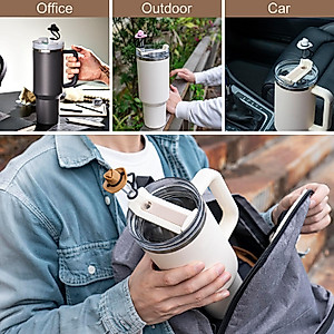 QikaherBK 4 Pcs Stanley Straw Cover Silicone Straw Toppers 10mm Straw Cover Cap for Stanley Cup 30&40 oz Cute Stanley Cup Accessories