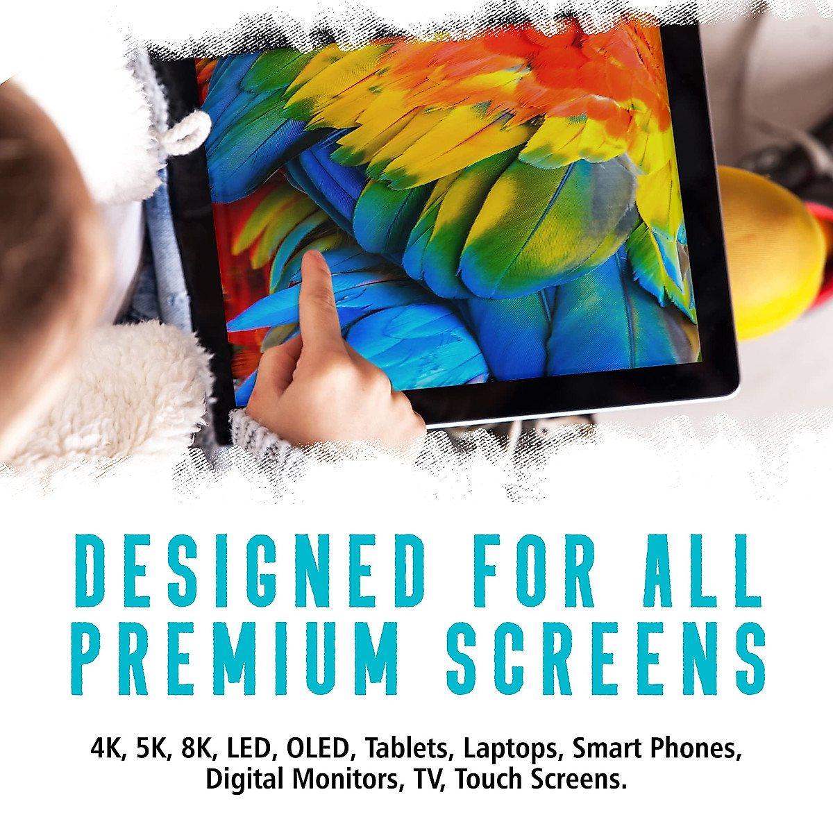 Calyptus Screen Cleaner Spray Kit | (2X) 16oz Sprayer Bottle + (4X) XL Microfiber Cleaning Cloth | Alcohol Free | Phone, Laptop, TV Screen, iPad, iPhone, MacBook Pro, Computer Monitor, Car Screen