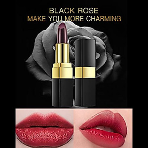 Axnzp Magic Temperature Changing Colors Lipstick,Long Lasting Waterproof Magic Color Changing Lipstick, Lip Stain Gloss Moisturizing for Women(Black Change into Brick Red)