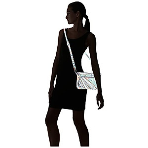 Vera Bradley Women's Cotton Little Hipster Crossbody Purse With RFID Protection, Citrus Paisley - Recycled Cotton, One Size