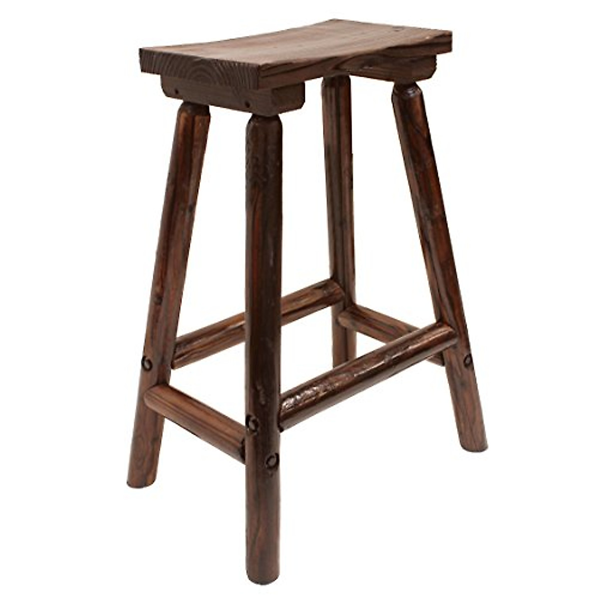 Char Log Saddle Stool, 28-Inch