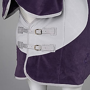 HORZE Turin Combo Fleece Blanket - Purple - 81 in