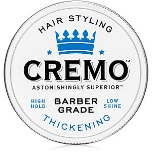 Cremo Mens Hair Paste - Premium Barber Grade Thickening Paste with High Hold and Low Shine, 4 Oz