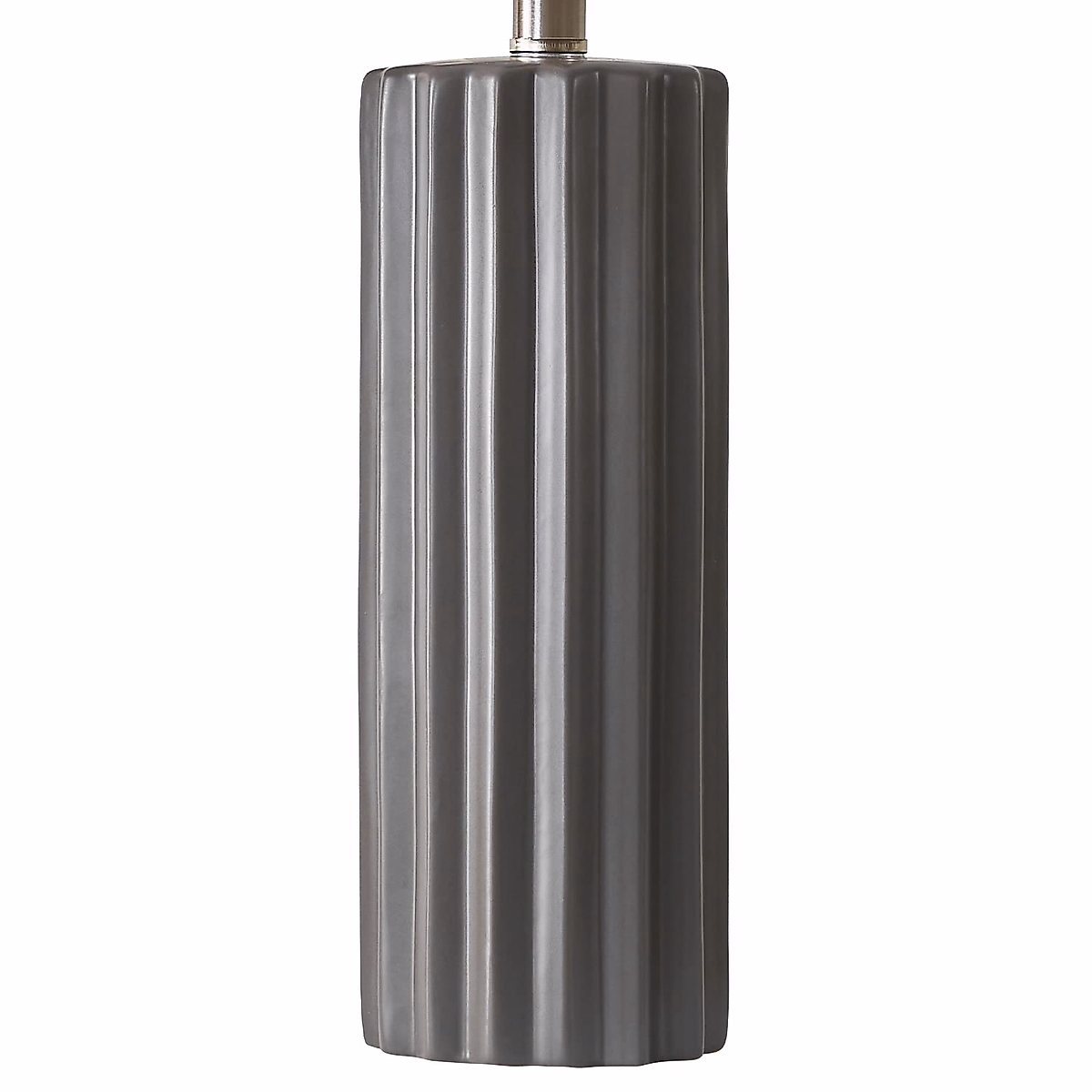 Oneach 25'' Farmhouse Ceramic Table Lamp Set of 2 for Bedroom Living Room House Decor Deep Charcoal Grey Desk Lamps Home Office Dorm Rustic Modern Style Lamp