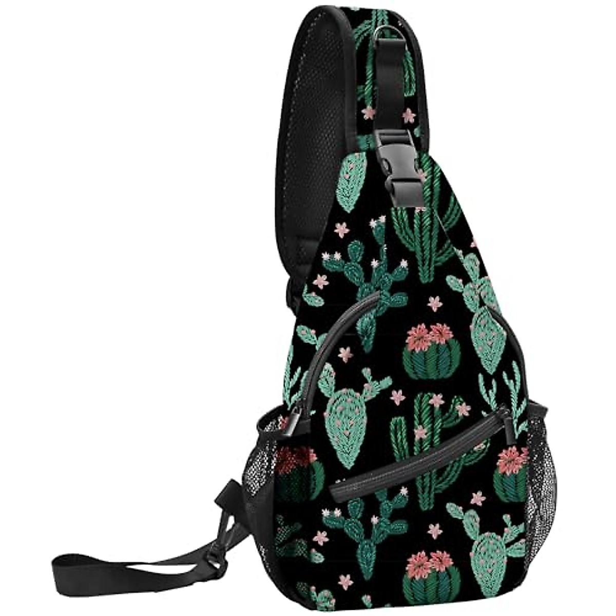 Yrebyou Cactus Sling Bag for Women Crossbody Backpack Travel Shoulder Hiking Bags Waterproof Daypack For Beach Outdoor Camping