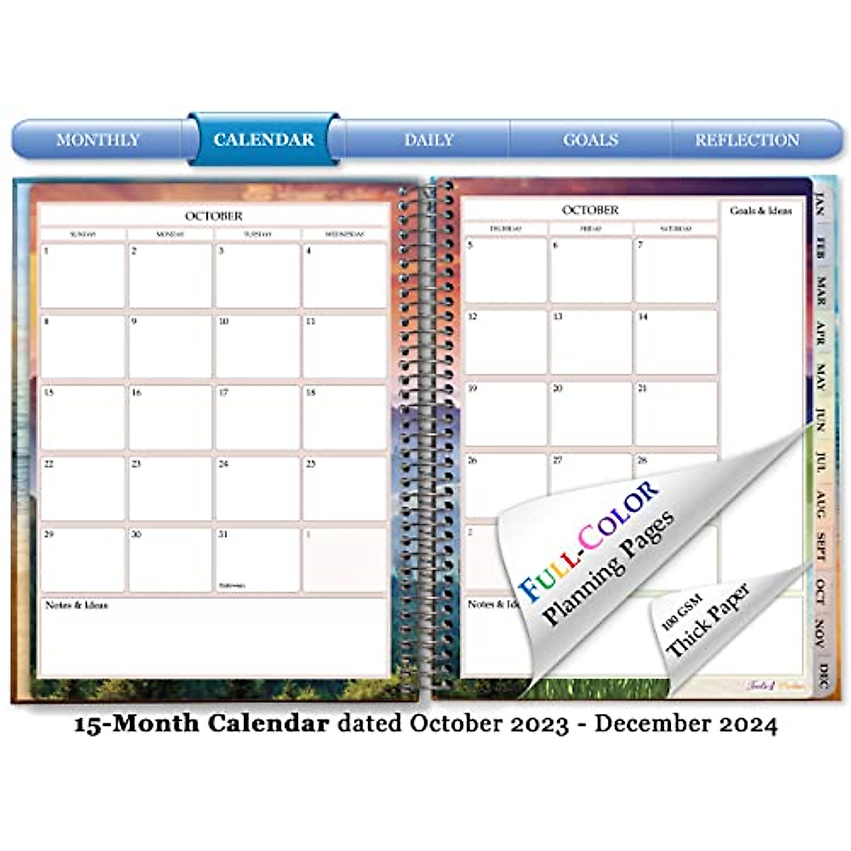 Tools4Wisdom 2024 Planner 2024 Calendar - 15 Month Dated October 2023-2024 Dec - Hardcover