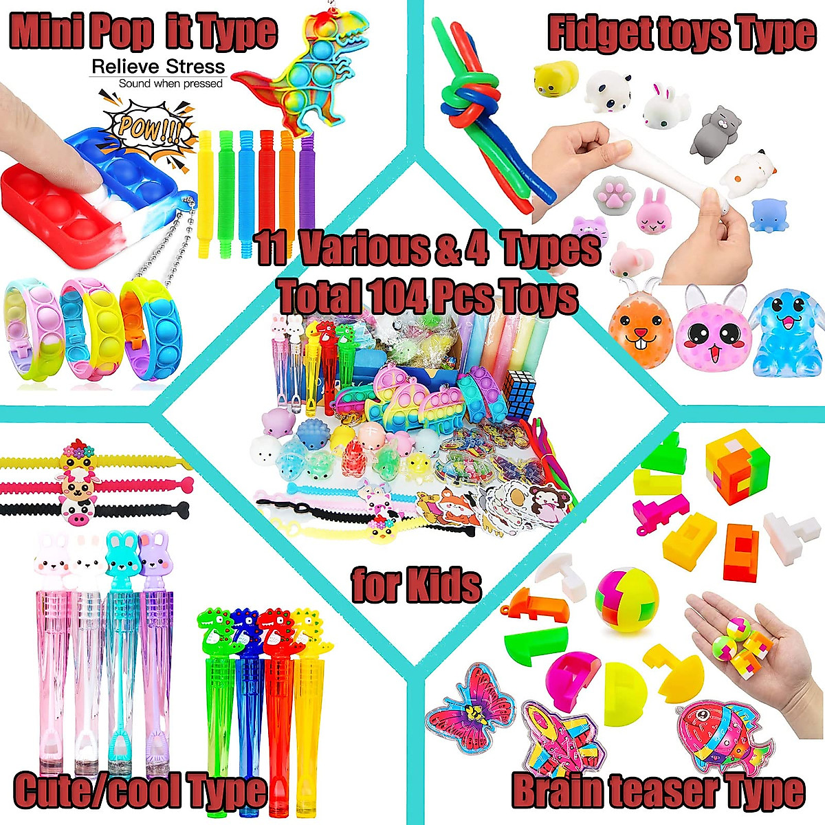 104 PCS Party Favors Toys for kids,Assortment Premium for All Ages kids Grils,Goody Bag Fillers,classroom prizes,Treasure Chest,Prize Box Toys, pinata stuffers,Carnival Prizes for Boys and Girls 4-10