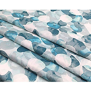 Serafina Home Mineral Blue Teal Modern Fabric Shower Curtain for Bathroom: Cascading Water Splash Pattern of Turquoise, Aqua, and White