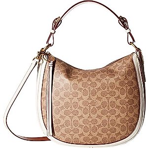 COACH Coated Canvas Signature Sutton Hobo Tan/Chalk/Brass One Size