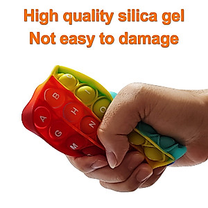 Alphabet Pop Fidget Toy Letters ABC Numbers Learning and Educational Toys Square Sensory Toys Popper Games Gifts for Kids ADHD Autism 2 Packs Double Side(Alphabet Numbers and Uppercase Lowercase)