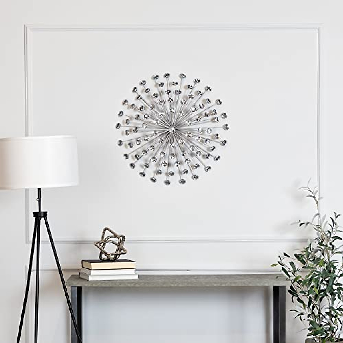 Stratton Home Decor SHD0192 Acrylic Burst Wall Decor, 24", Silver, 24.00 W X 5.00 D X 24.00 H