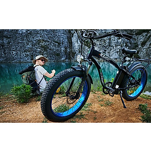 ECOTRIC Electric Bike 26" Fat Tire 750W Electric Bicycles 48V 13AH Removable Large Battery Beach Snow Mountain E-Bike for Adults UL Certified with Dual Shock Absorber & Shimano 7-Speed