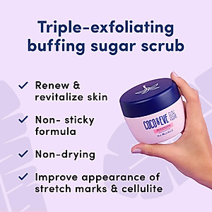 Coco and Eve Glow Figure Bali Buffing Sugar - Exfoliating Body Scrub for Women | Coconut Sugar Scrub (8.5 oz)