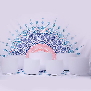 ENERGYSOUND 432 Hz 7-12 Inch Chakra Set of 7 PCS Quartz Bowl For Crystal Singing Bowls + 3 PCS Carry Case Bags