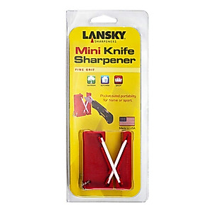 Lansky Mini Crock Sticks Knife Sharpener, Portable Keychain Blade Sharpener Tool, Ceramic Honing Rod for Knives - LCKEY