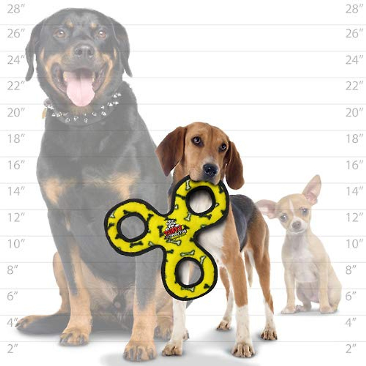 TUFFY - World's Tuffest Soft Dog Toy - Junior 3 Way Tug - Squeakers - Multiple Layers. Made Durable, Strong & Tough. Interactive Play (Tug,Toss & Fetch). Machine Washable & Floats (Combo 2 Pack)